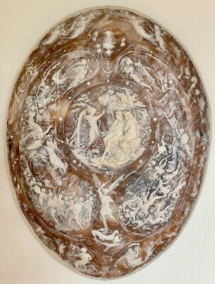 Lg 60s Milton Shield Paradise Lost Wall Plaque Incolay Studio Coralay ...