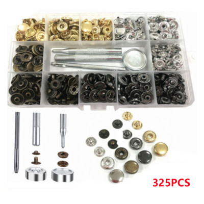 Heavy Duty Snap Fasteners Press Studs Kit +Poppers Leather Button Tool ...