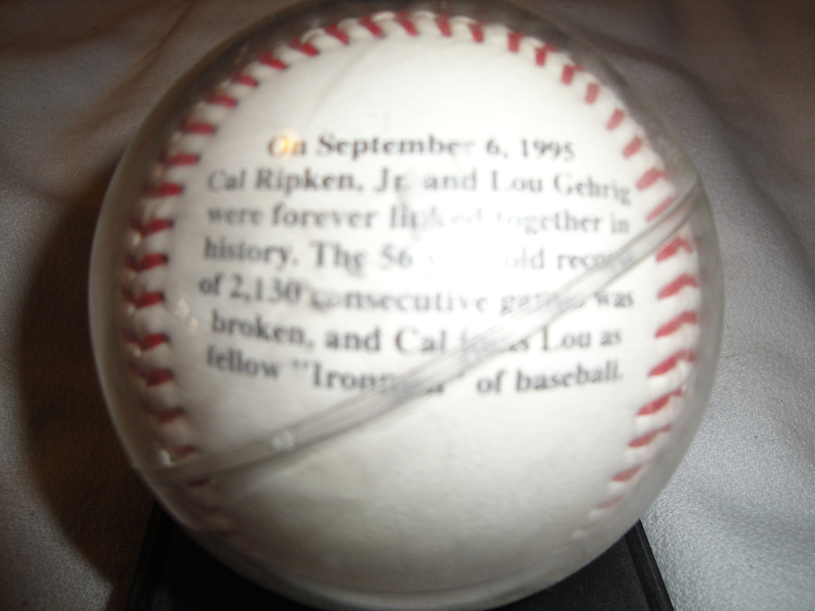 Cal Ripken Jr. & Lou Gehrig Commemorative Baseball "Ironmen of Baseball ...
