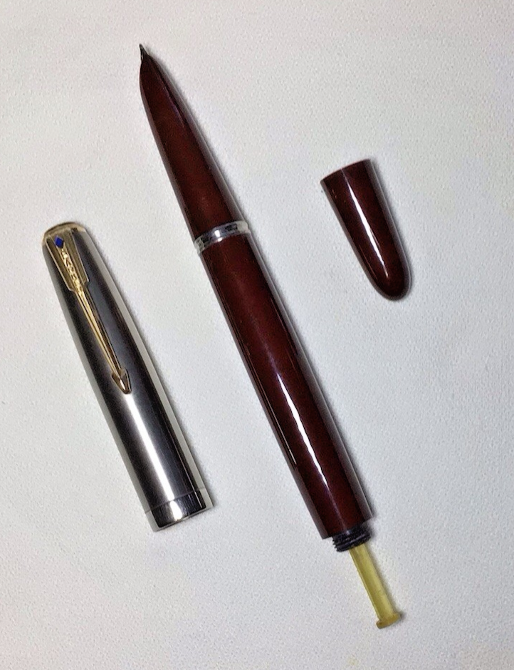 Parker 51 Vacumatic Filler Cordovan Barrel Lustraloy Cap Medium Nib ...