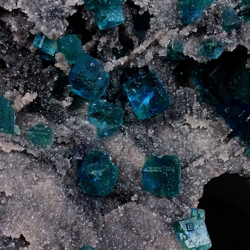 3.8LB Rare Transparent blue-green Cube Fluorite Mineral Crystal ...