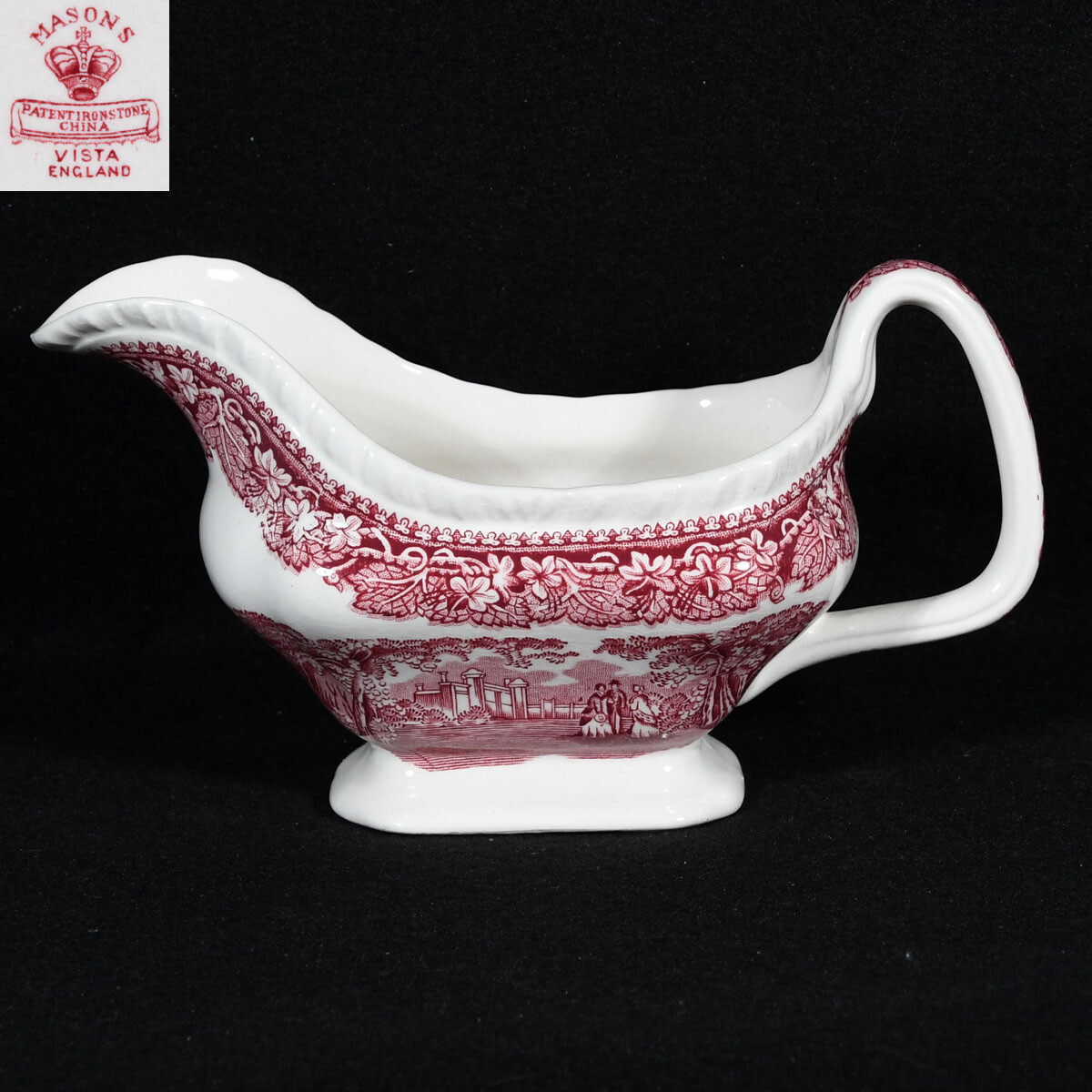 Masons Vista Pink Gravy Boat No Underplate (4 1/4") No Crazing | eBay