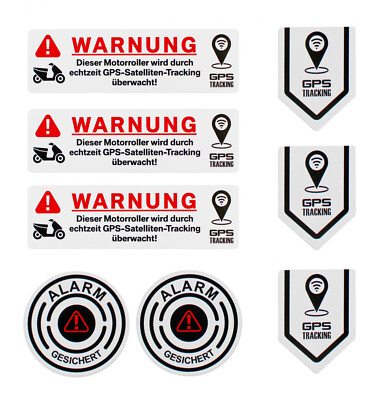Anti Theft Sticker 8pcs GPS Alarm Decal for Car Motorcycle Bike etc ...