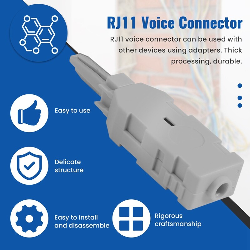 1X(10Pcs 110 Test Head Rj11 Voice Connector Check Phone Voice For ...