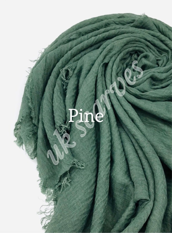 New Style Crinkle Scarf Hijab Plain Maxi Headscarf Crimp Scarves Shawl ...
