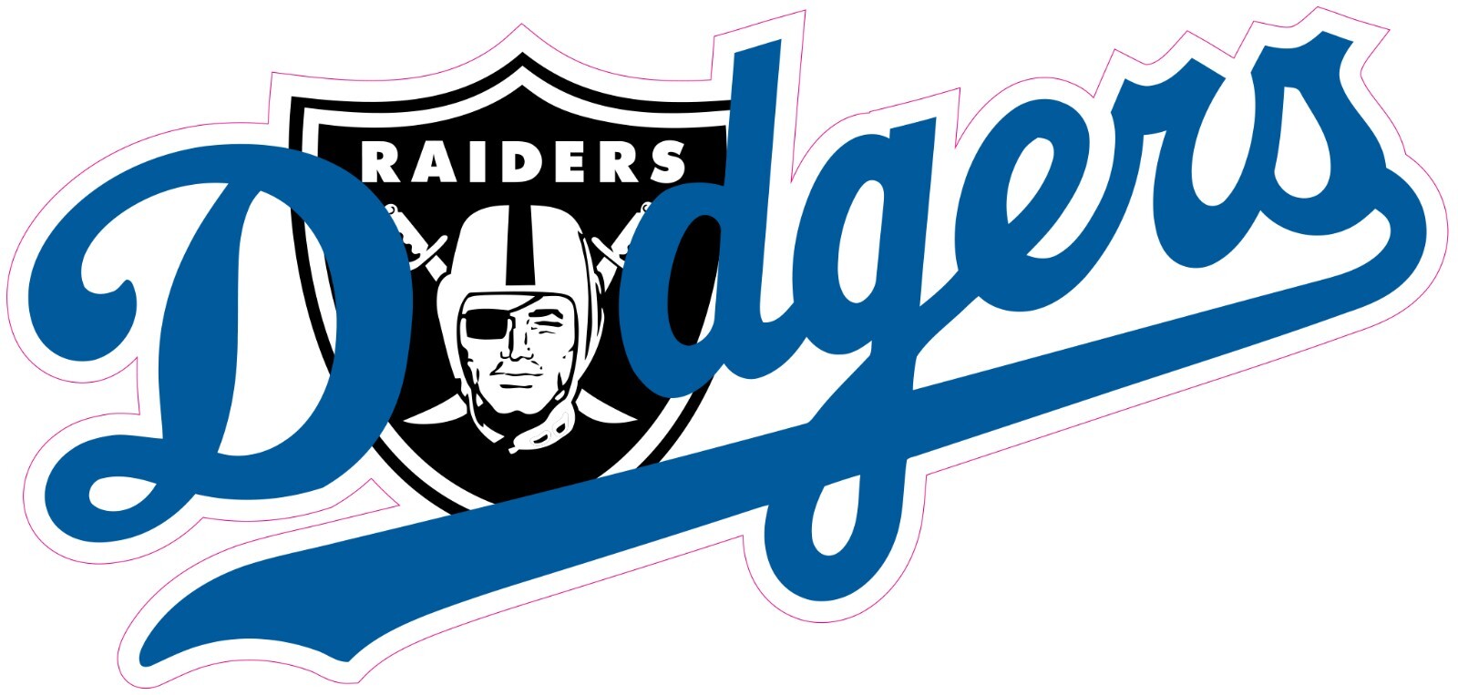 Las Vegas Raiders Los Angeles Dodgers Vinyl Decal Sticker Car Truck ...