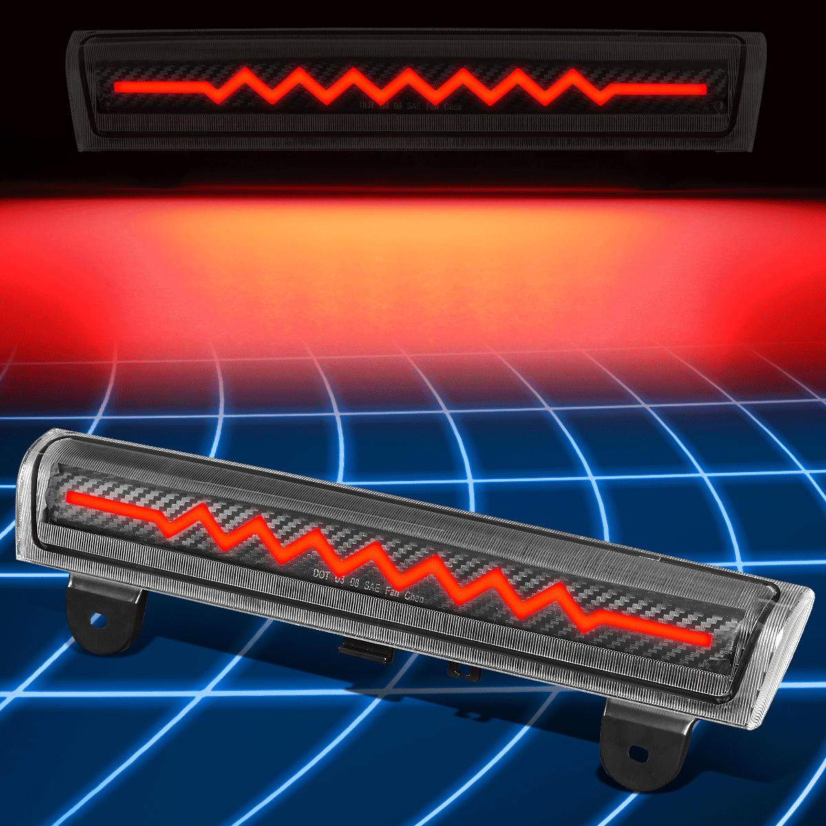 For 00-06 Suburban Tahoe Carbon Fiber Sequential Heartbeat LED Third ...