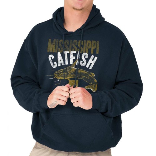 Vintage Mississippi State Catfish Catchin Hoodie Hooded Sweatshirt Men ...