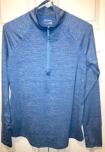 NEW Eddie Bauer Woman's Blue Athletic Zip Up Pullover Top Zipper ...