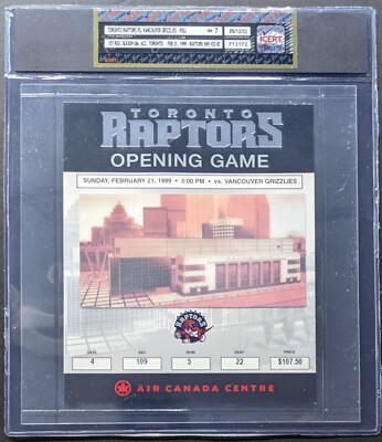 1999 First Toronto Raptors Game in Air Canada Centre Slabbed Full ...