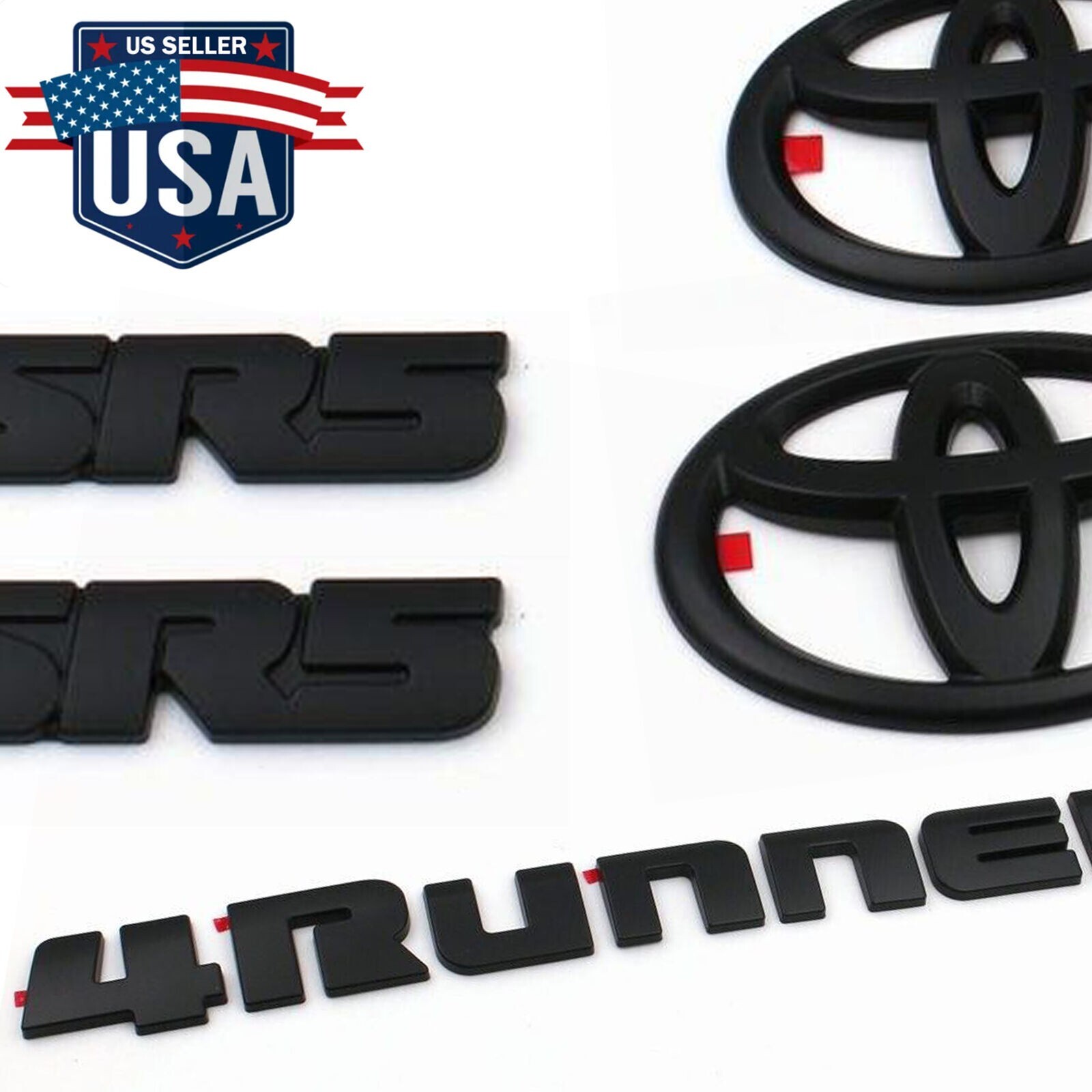 5Pcs Matte Black Emblems Blackout Overlay Kit For 2014-23 T0Y0TA 4RUNNR ...