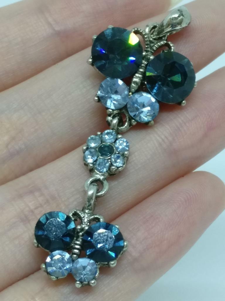 Rare Vintage Victorian Blue Sparkling Rhinestone Flow… - Gem