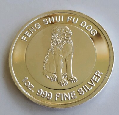 Feng Shui Fu Dog 1 oz .999 Fine Silver round | eBay