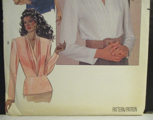 Butterick Pattern 4391 Misses Blouse Size 8-10-12 Long Short Sleeves ...