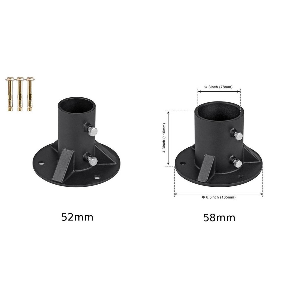 Adjustable Round Base Chain Link Fence Post Flange for Easy Concrete ...