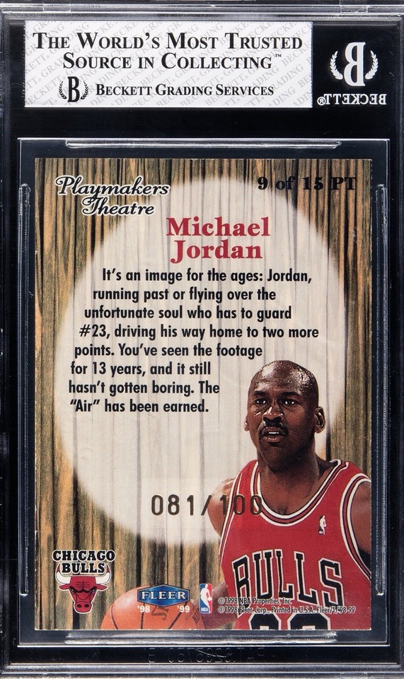 Michael Jordan 1998 Fleer Tradition Playmakers Theatre /100 BGS 7.5 💥🐐💥 ...