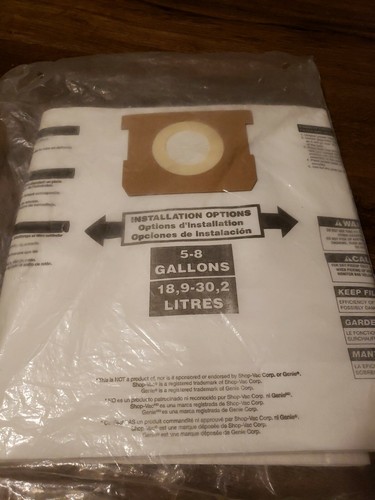 Replacement Shop Vacuum Filter Bags for Shop Vac 5-8 Gallon Vacuum 5 ...