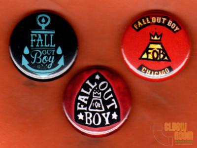 Set of three 1" Fall Out Boy pins buttons band version 2 | eBay