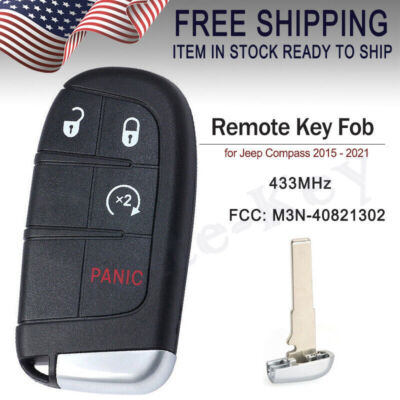 for Jeep Compass 2015 2016 2017 - 2021 Smart Key Keyless Remote Fob ...