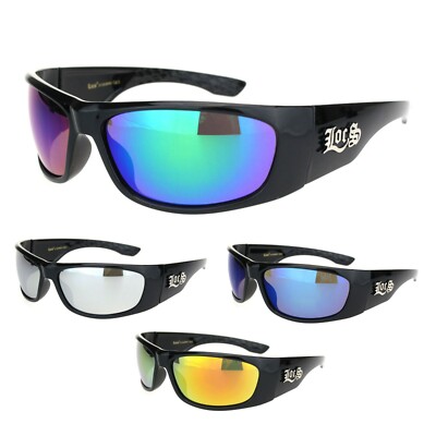 Locs Mens Colored Mirror Lens Classic 90s Gangster Cholo Sunglasses | eBay