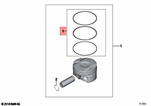 Genuine BMW E70 E71 E72 F01 F10 F11 Repair Kit 1x Piston Rings OEM ...