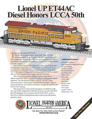 LIONEL 2001110 UP ET44AC LCCA 50TH ANNIV 2020. LIMITED PRODUCTION. SEALED IB. | eBay