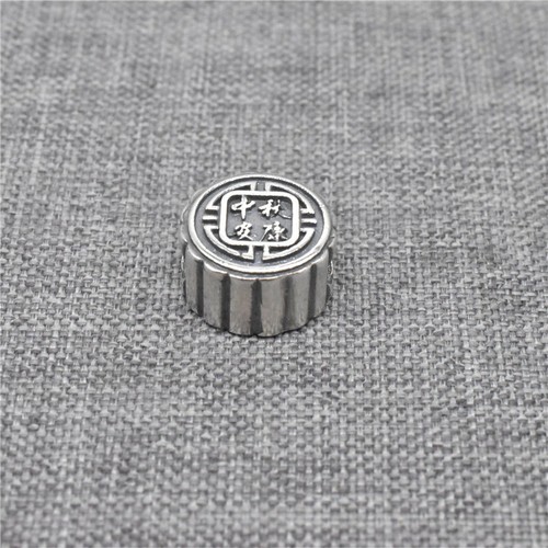 2pcs of 925 Sterling Silver Moon Cake Beads for Chinese Mid-Autumn ...