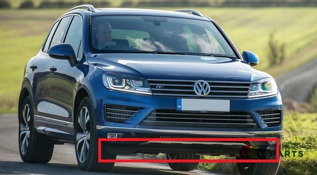 Genuine Volkswagen Touareg Front Bumper Center Lower Spoiler Black ...