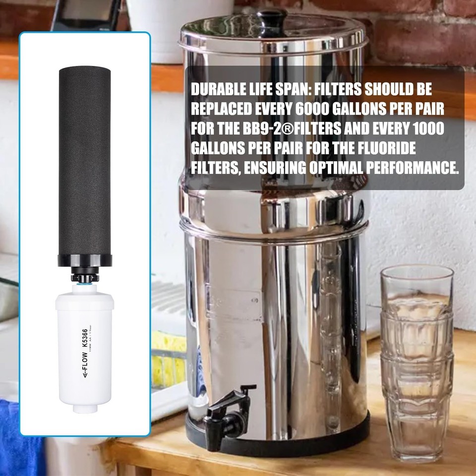 4 Pack Set-Berkey PF-2 Fluoride Water Filters and Berkey Black Carbon BB9-2 | eBay