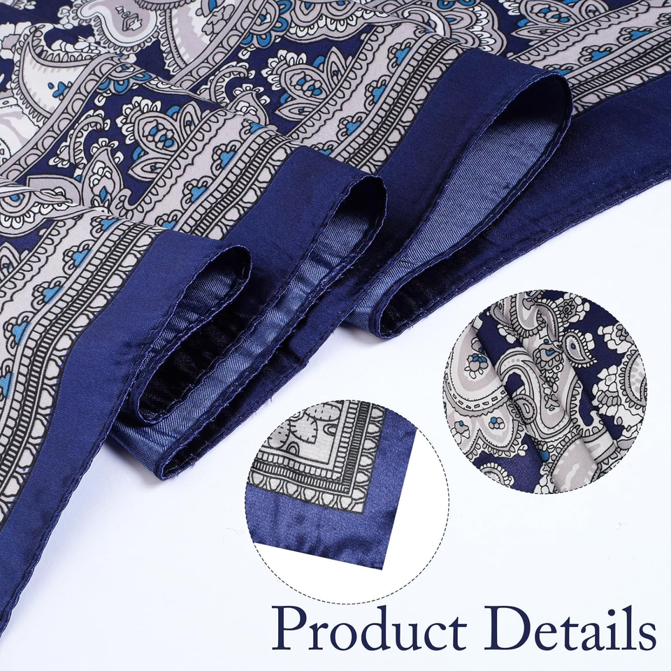 35 Inch Wild Rag Cowboy Scarves for Men Large Rancher Neckerchief Silk ...