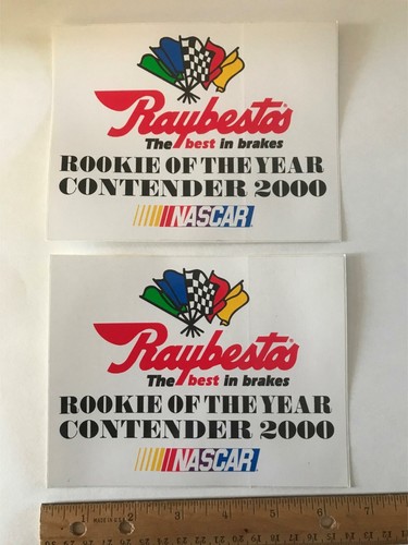 2 Raybestos Brakes 2000 NASCAR Rookie contender original Racing Decal ...
