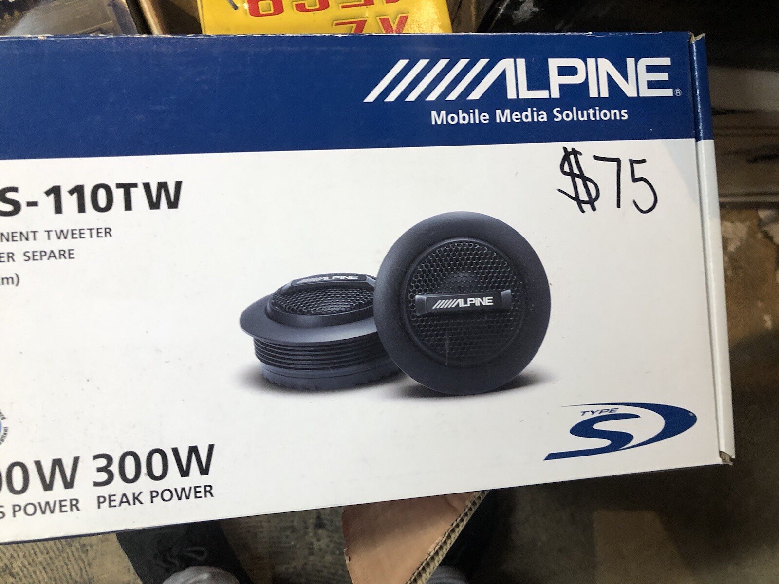 ALPINE SPS-110TW 1" TYPE-S SILK DOME CAR TWEETERS WITH HIGH PASS ...