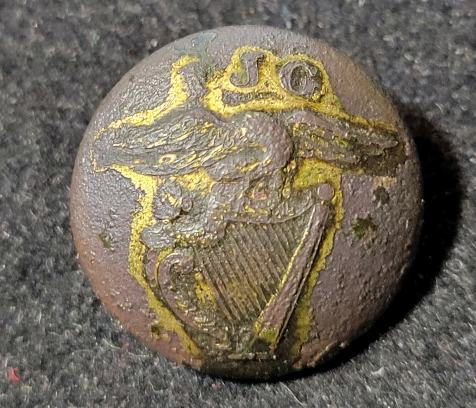 CIVIL WAR CONFEDERATE IRISH JASPER GREENS OF GEORGIA BUTTON ALBERT# GA ...