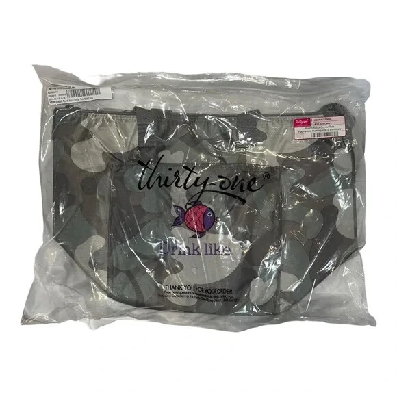 Thirty-One Soft Camo Round About Cooler Tote Bag Embroidered Drink Like ...