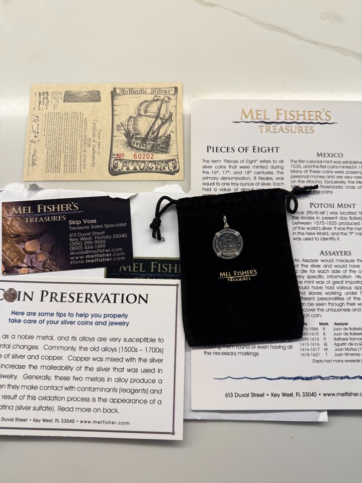 Atocha Shipwreck Mel Fisher Silver 8 Reales (Taffi Fisher Collection ...