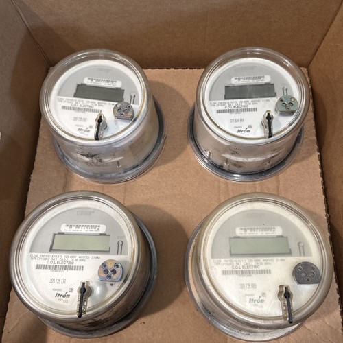 Lot Of 4 ITRON WATTHOUR METER KWH, CP1SDR3, FM16S, 4W, 7 LUG, Y/D, 320A ...