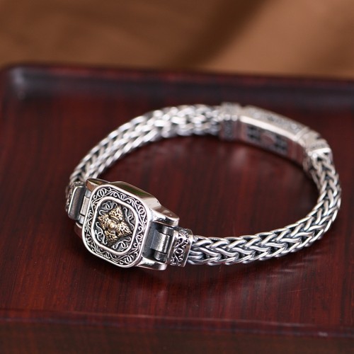 Mens Boys Vintage 925 Sterling Silver Chain Bracelet Bangle Jewelry ...