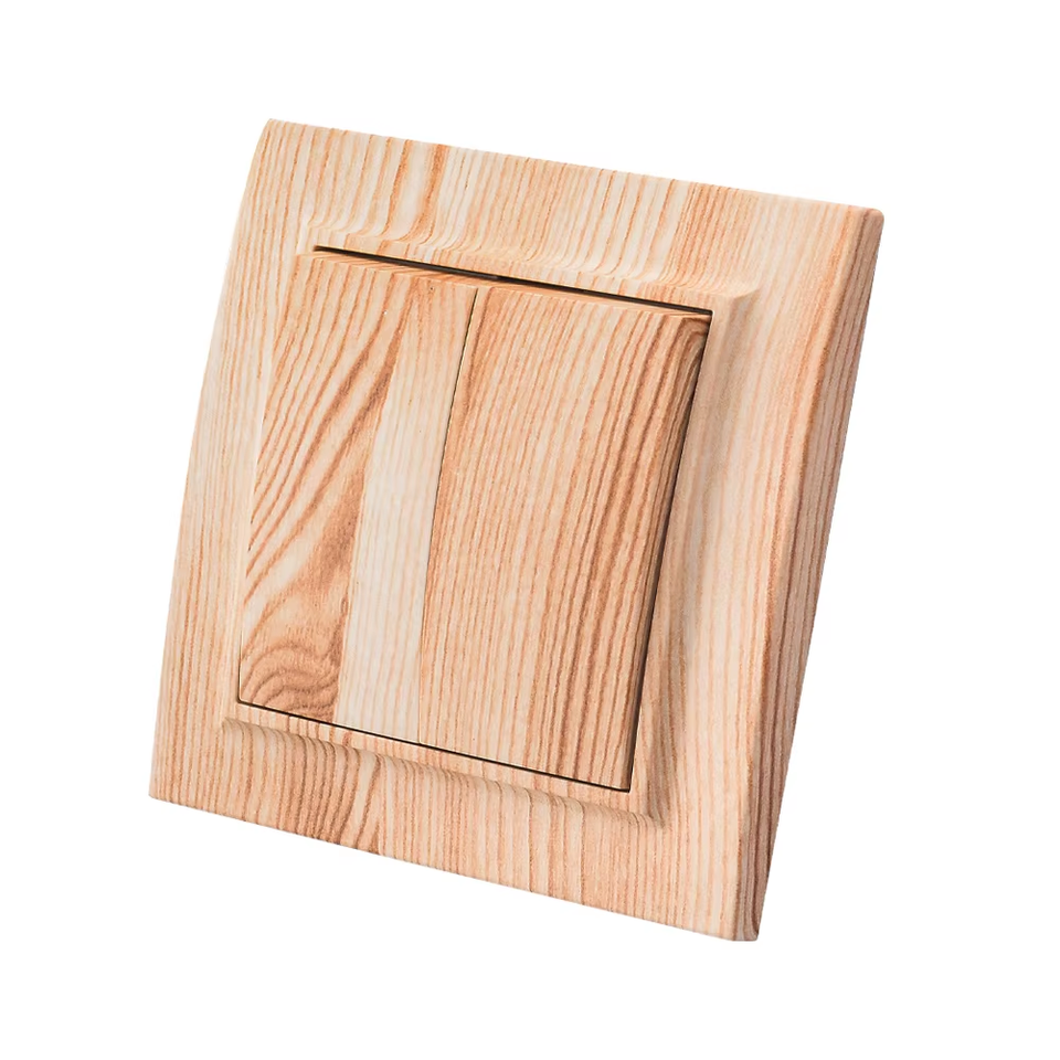 Wooden Power Socket EU Standard Electrical Outlett Not Ground Wall ...