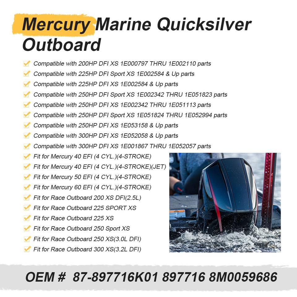 Ignition Key switch 897716 for Mercury Gen I outboard 8M0059686 DTS 87 ...