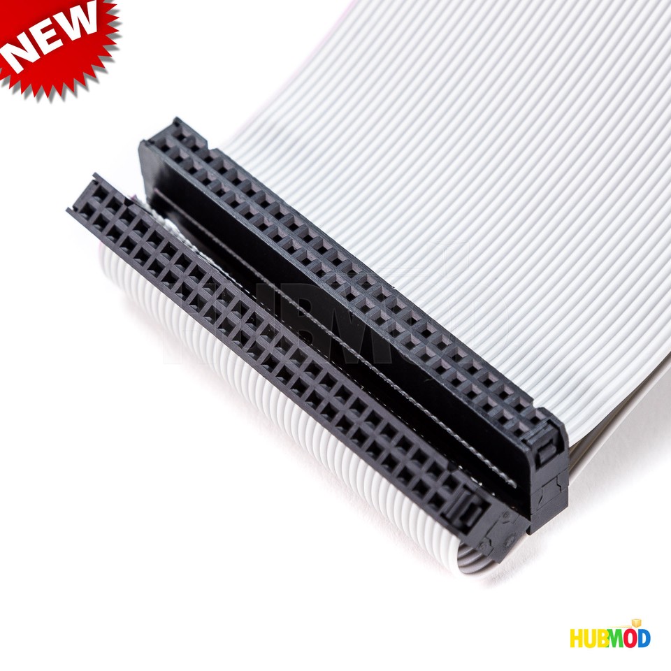 NEW 16" 50-Pin SCSI Internal Ribbon Flat Cable F/F 2-Connector 1-Device ...