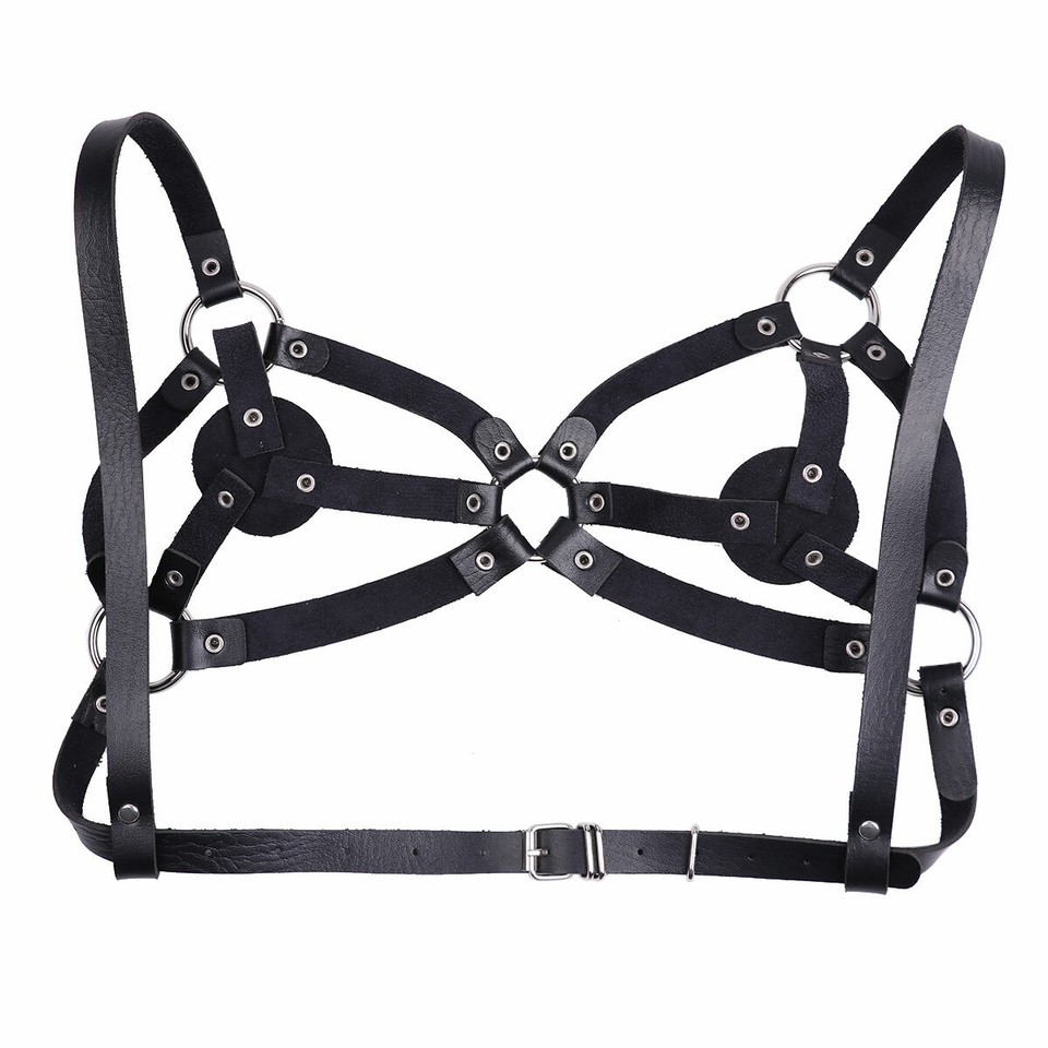 Women Adjustable Leather Harness Bra Body Chest Cage Belt Strap ...