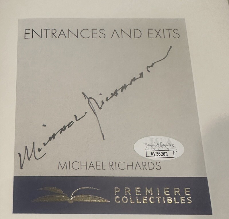 MICHAEL RICHARDS "Entrances and Exits" JSA Cert SIGNED 1st SEINFELD ...