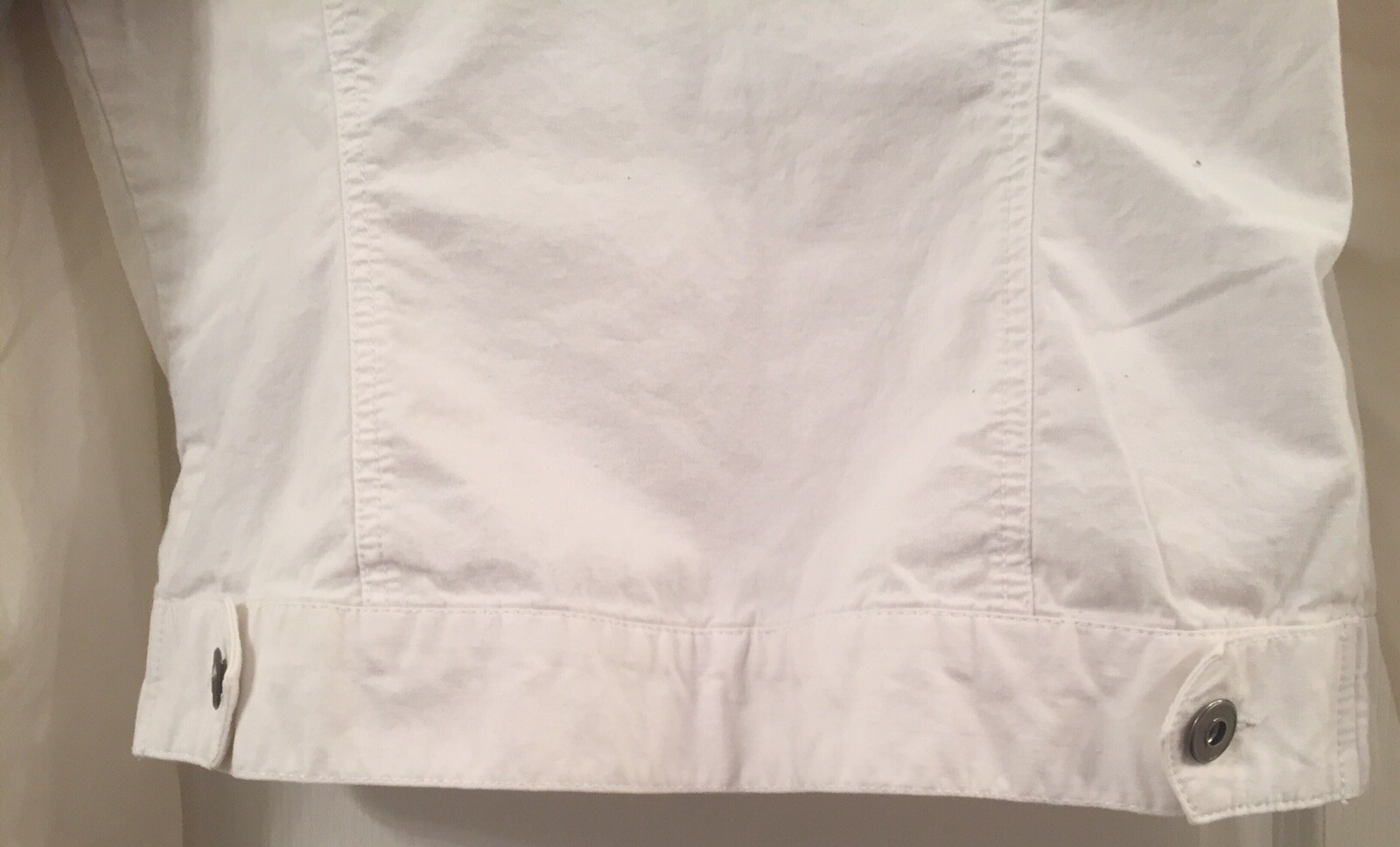 BACCINI White Stretch Denim Jean Jacket W/Buttons Size S | eBay