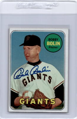 BOBBY BOLIN 1969 TOPPS #505 HARD SIGNED AUTO SAN FRANCISCO GIANTS ...