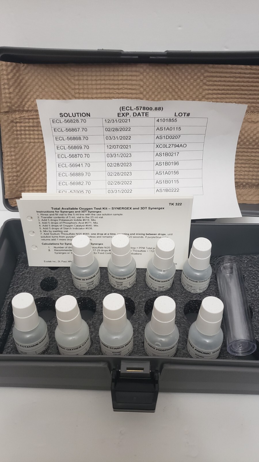 ECOLAB Oxidizer Test Kit 322 for Chemical Testing 57800 | eBay