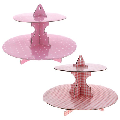 2 Tier Cupcake Stand Rack Afternoon Tea Kid Party Wedding Muffin Hlder ...