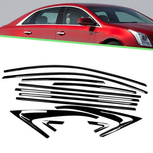 Fit For 2013-2019 Cadillac XTS Car Window Black Titanium Strip Cover ...
