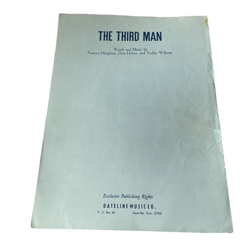The Third Man Sheet Music 1965 Heighton Don Helms Teddy Wilburn Gospel ...