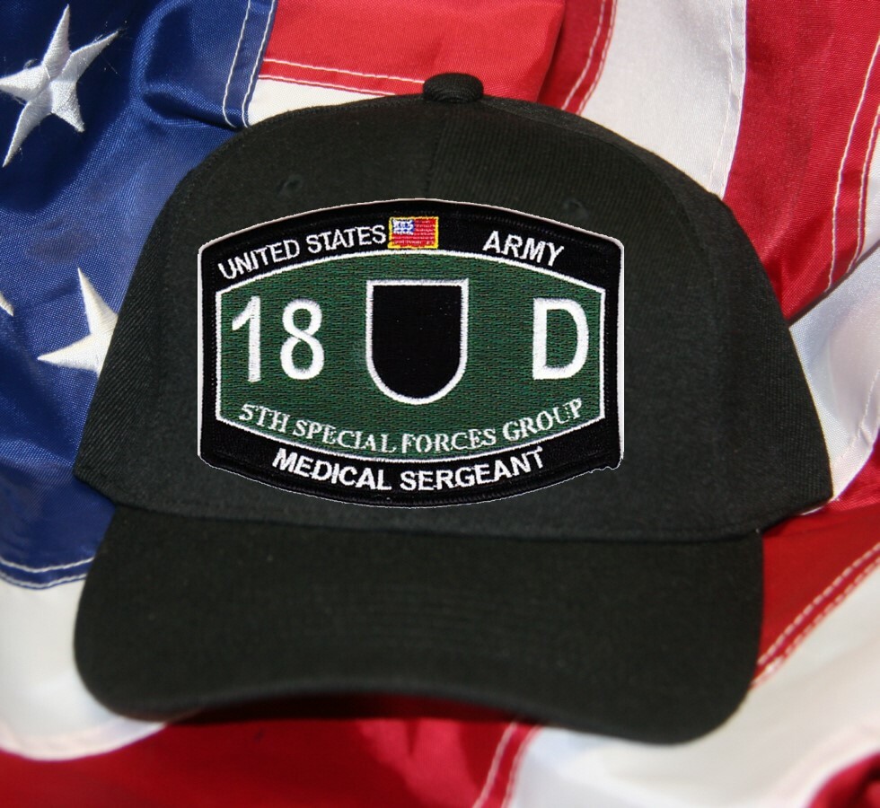 5TH SPECIAL FORCES GROUP 18D MOS MEDICAL SERGEANT HAT PATCH CAP PIN UP ...
