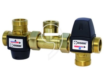VALVOLA DEVIATRICE + VALVOLA MISCELATRICE 1" TARATURA FISSA 45° ESBE ...